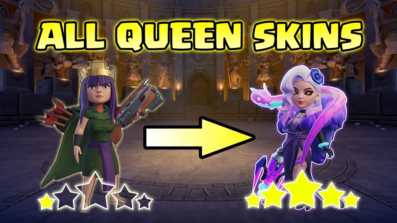 ALL ARCHER QUEEN SKINS 👑 - GLOBAL & CHINESE. SERVER | CLASH OF CLANS ...