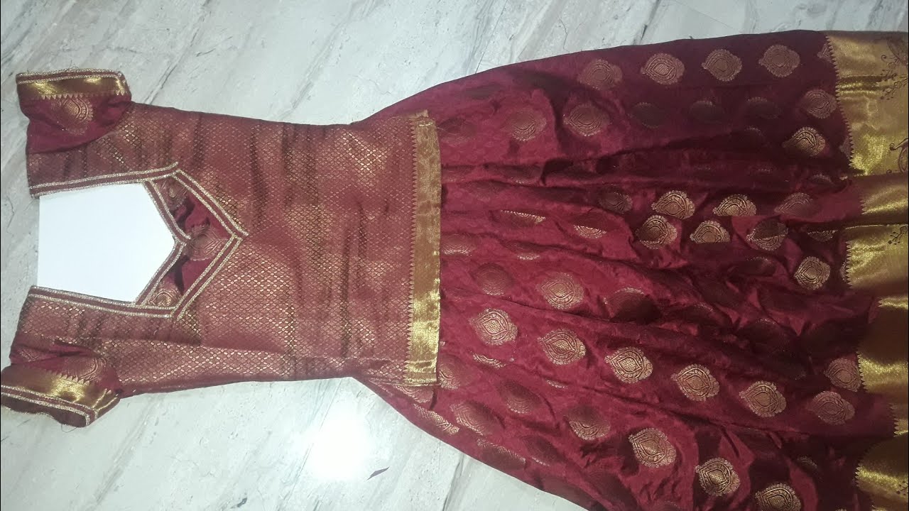 Langa blouse from saree cutting and stitching in kannada - YouTube