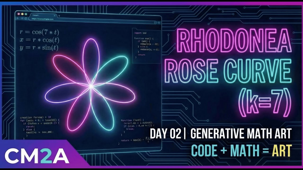 Day 2 | Rhodonea Rose Curve 🌹 — Stunning Neon Visualization ...