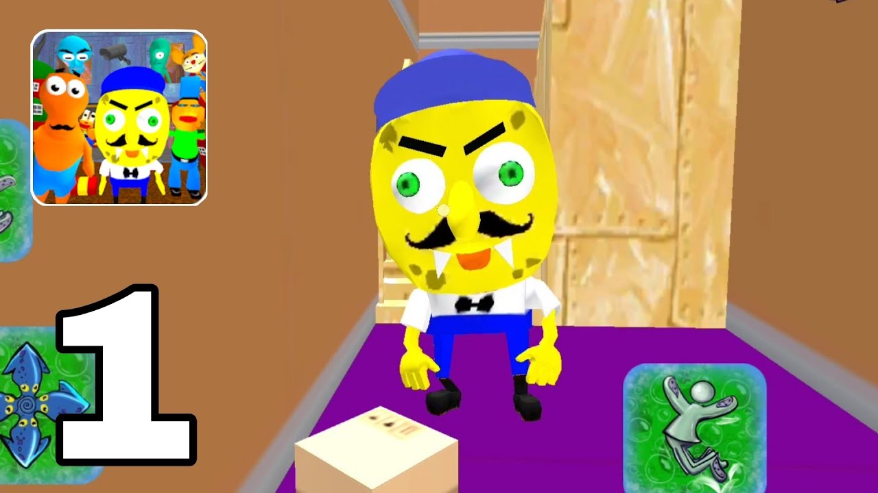 Sponge Neighbor Escape 3D New Update Gameplay Level 1 - YouTube