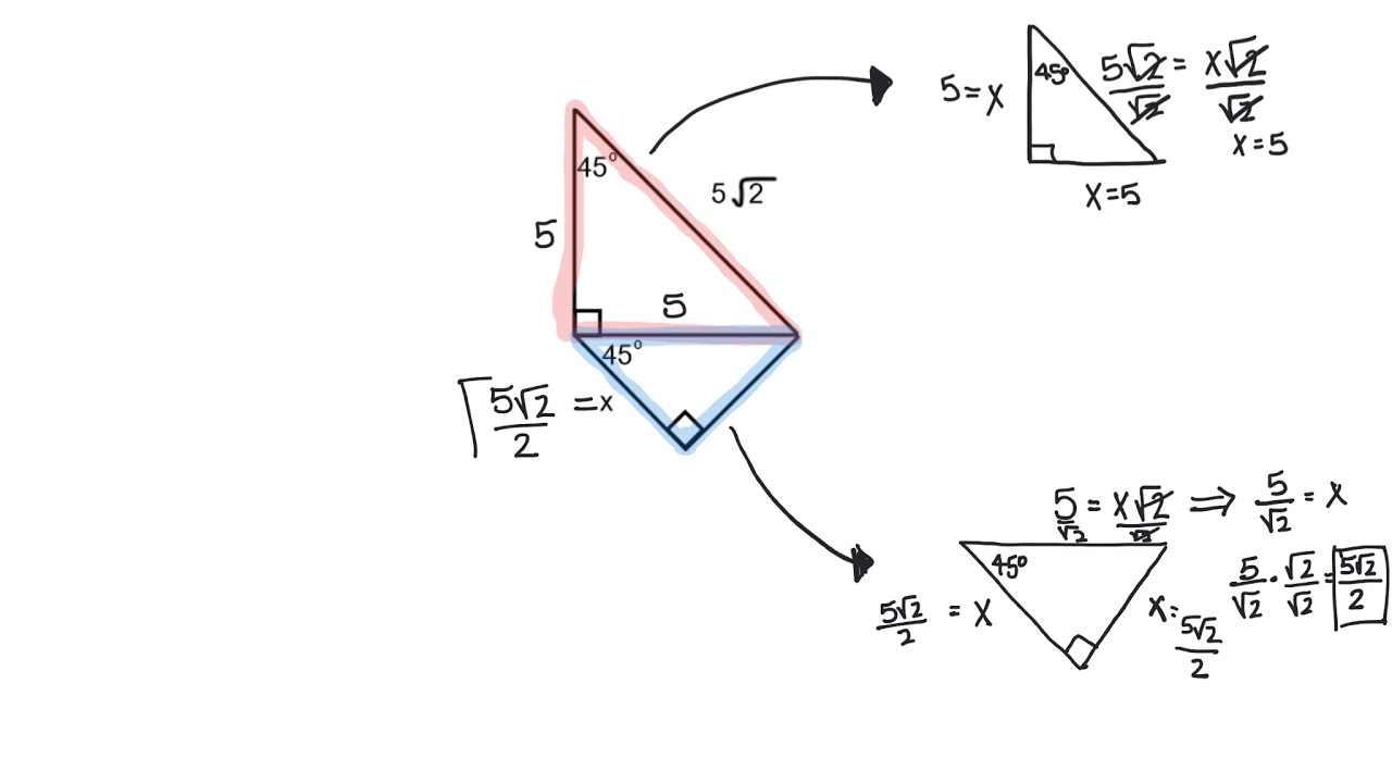 Stacked Special Right Triangles - YouTube