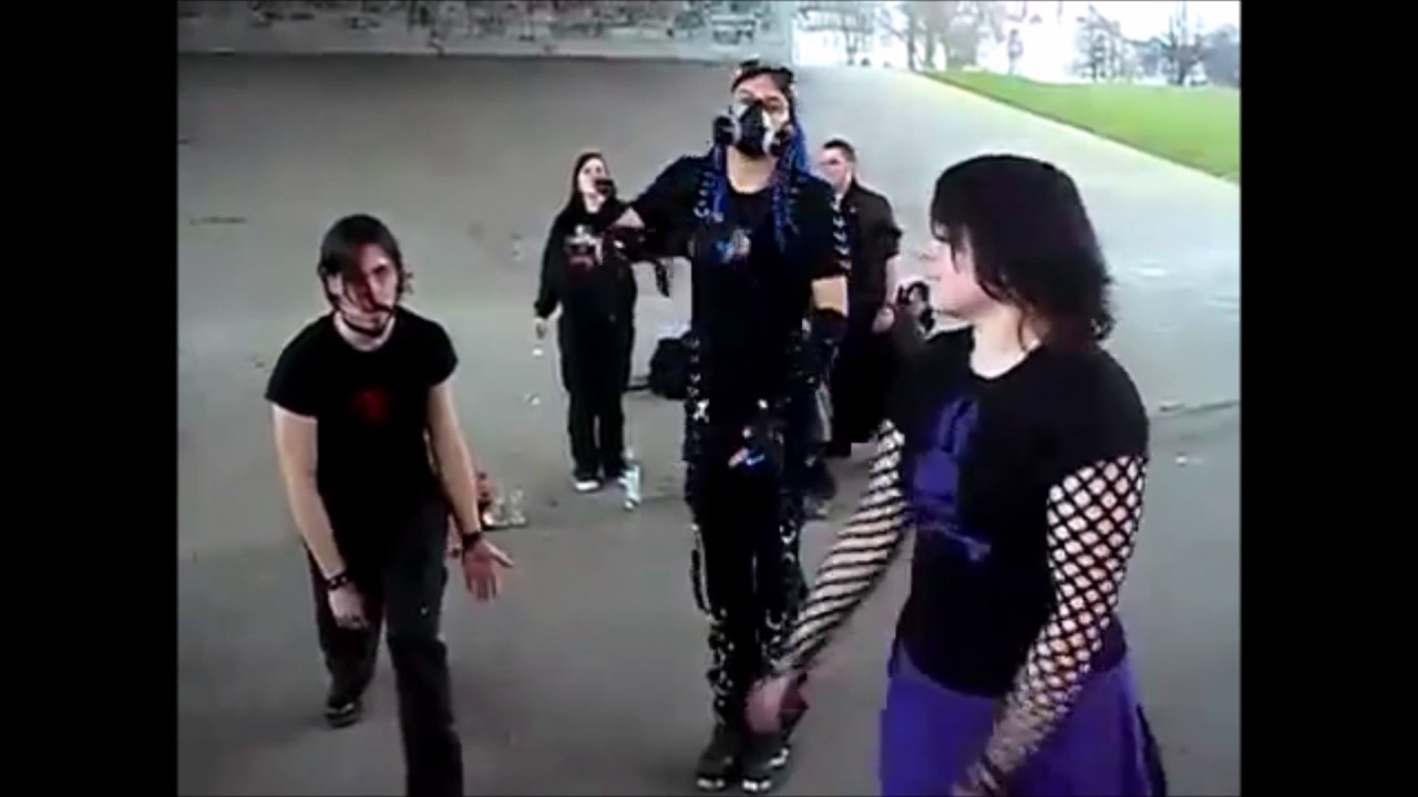 cyber goths dance to shooting stars - YouTube