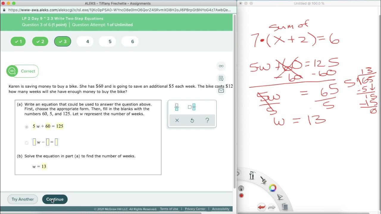 2.3 Write Two Step Equations Math 8 - YouTube