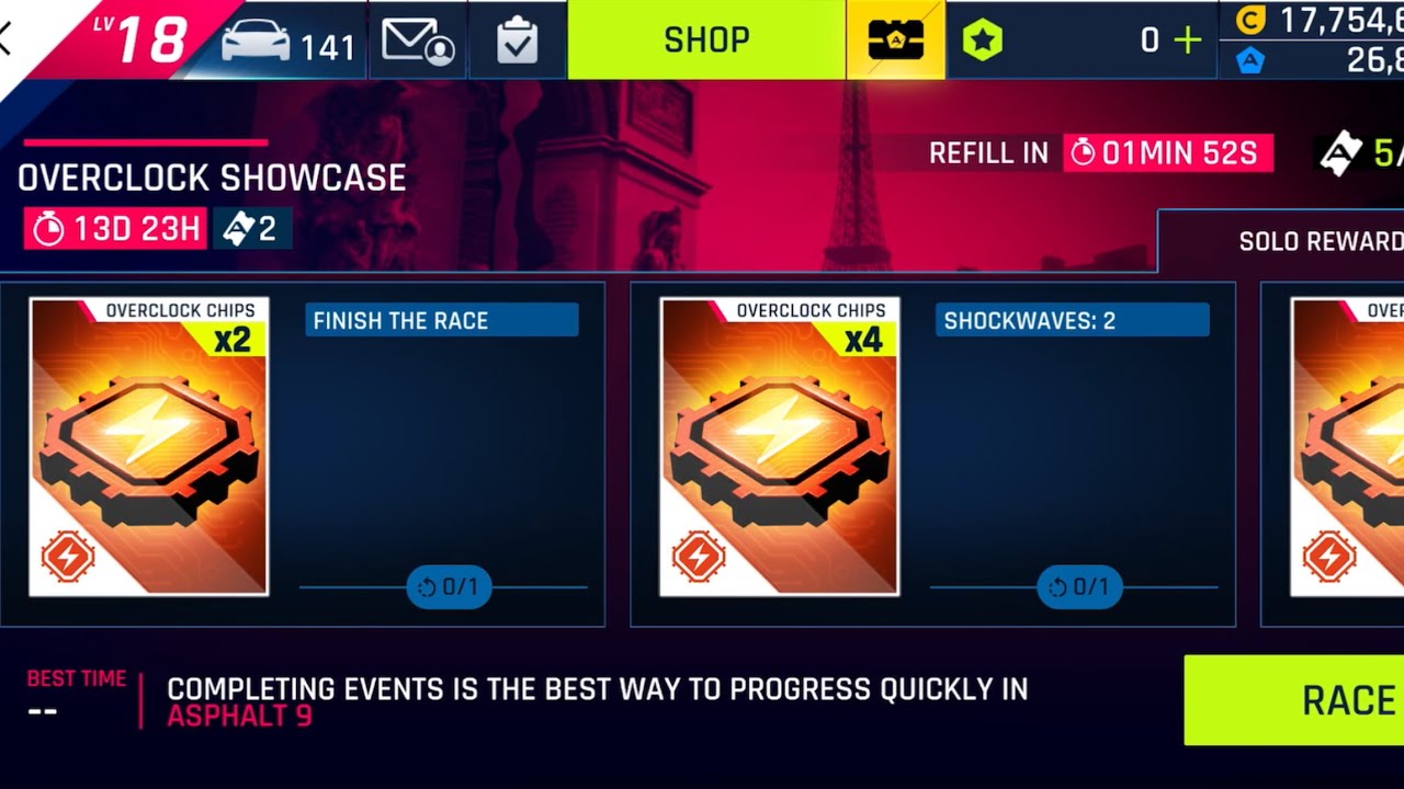 Asphalt 9, Overclock Showcase Metropolitain Apollo Evo - YouTube