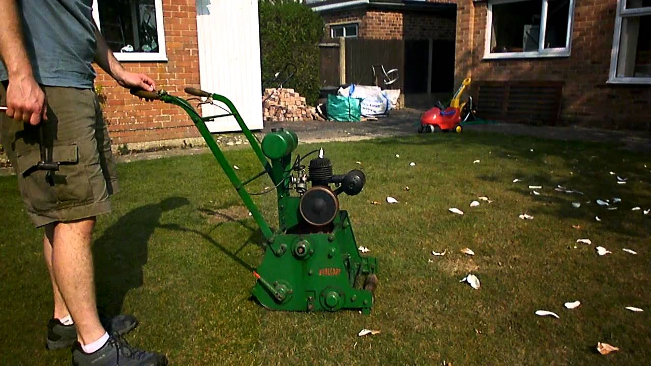 Vintage Qualcast 16 Mower Villiers 98cc 2 stroke engine - YouTube