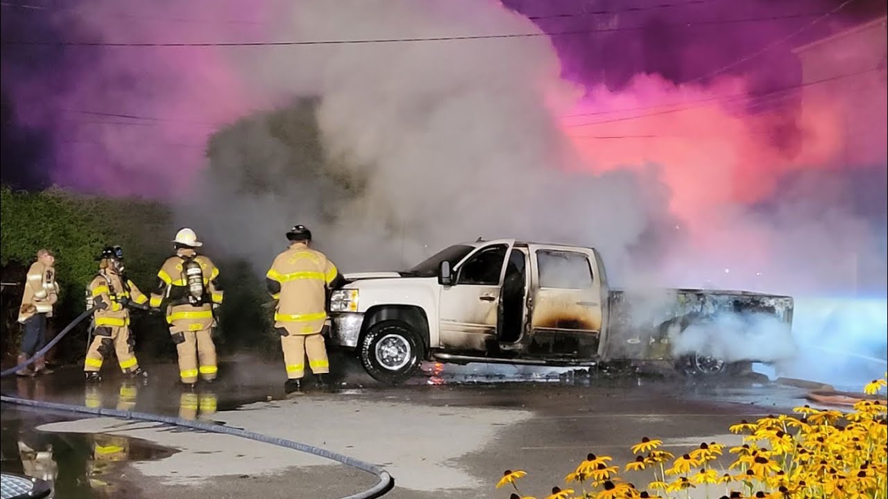 Working vehicle fire in the borough. - YouTube