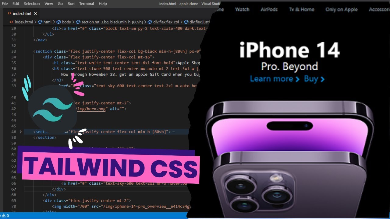Asmr Programming With Tailwind Css How To Make Apple Home Page Without Talking Youtube
