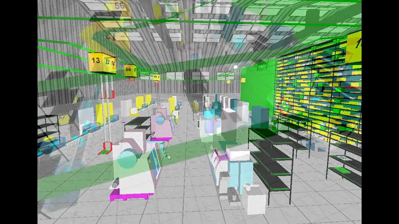 A full simulation modell of a production plant with AMHS, new - YouTube