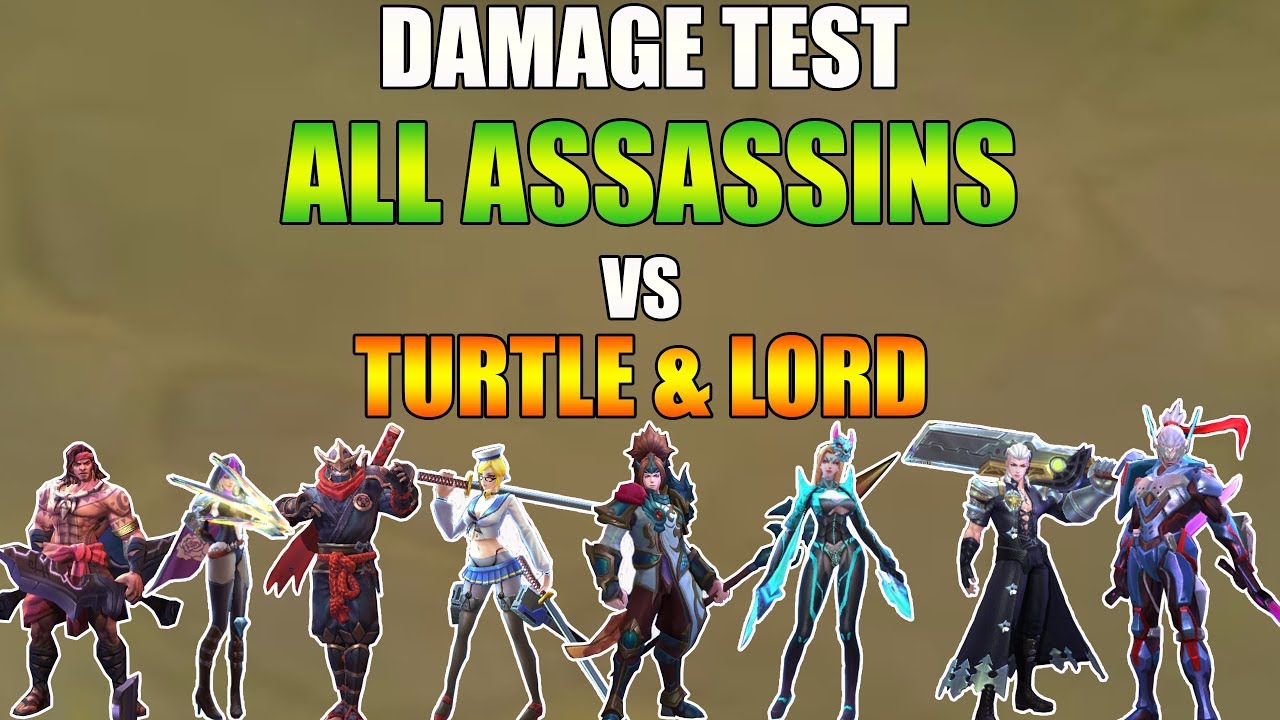Damage test! All Assassin Vs Turtle & Lord Mobile Legends - YouTube