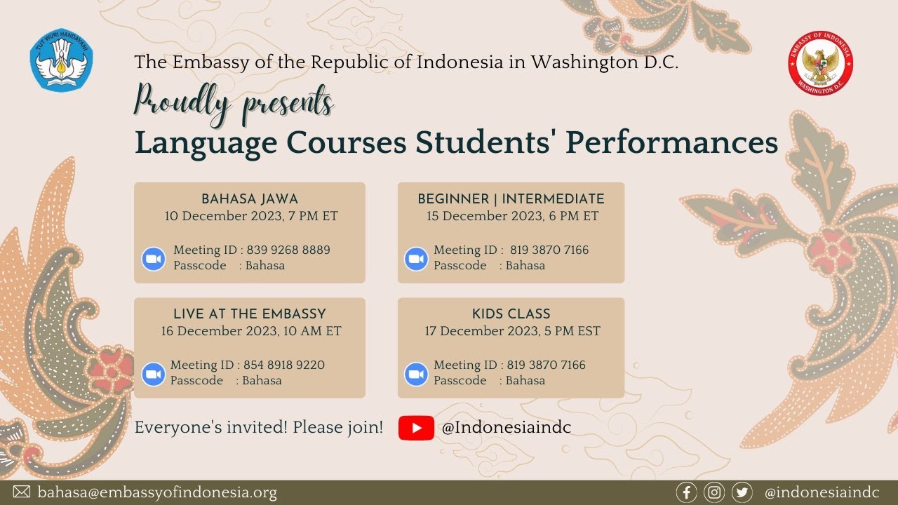 Bahasa Indonesia Course Students' Performances - Kids Class - YouTube