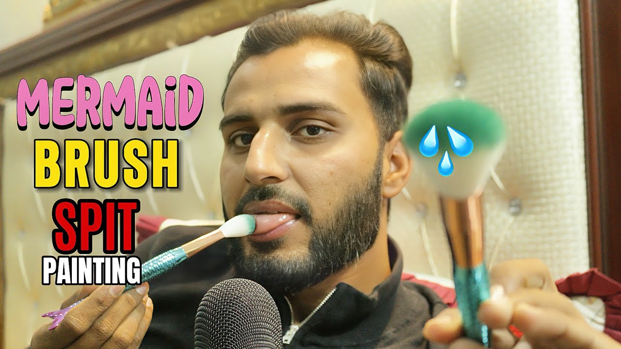 ASMR|Spit Painting With Mermaid Brush Relaxation For You - YouTube