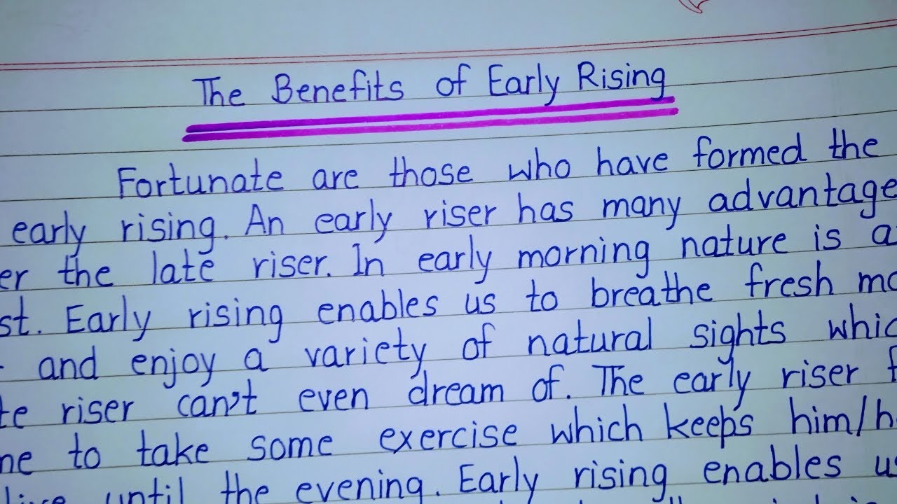 Essay on The Benefits of Early Rising in English || Paragraph on The ...