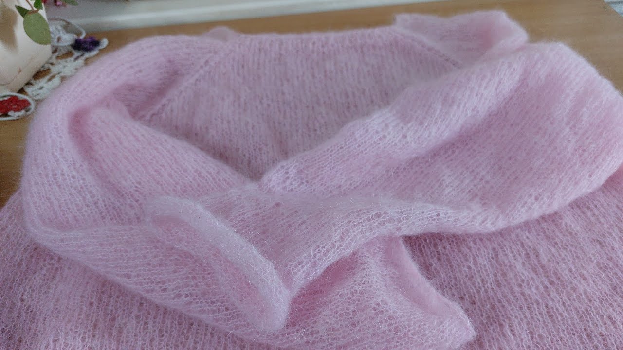 🏓Mohair sweater 🏓Nice raglan line in a sweater🧶Step by step - YouTube