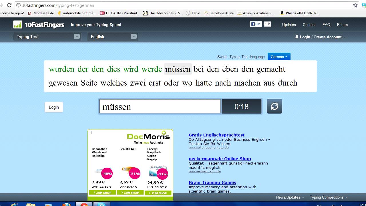Typing Test German - YouTube