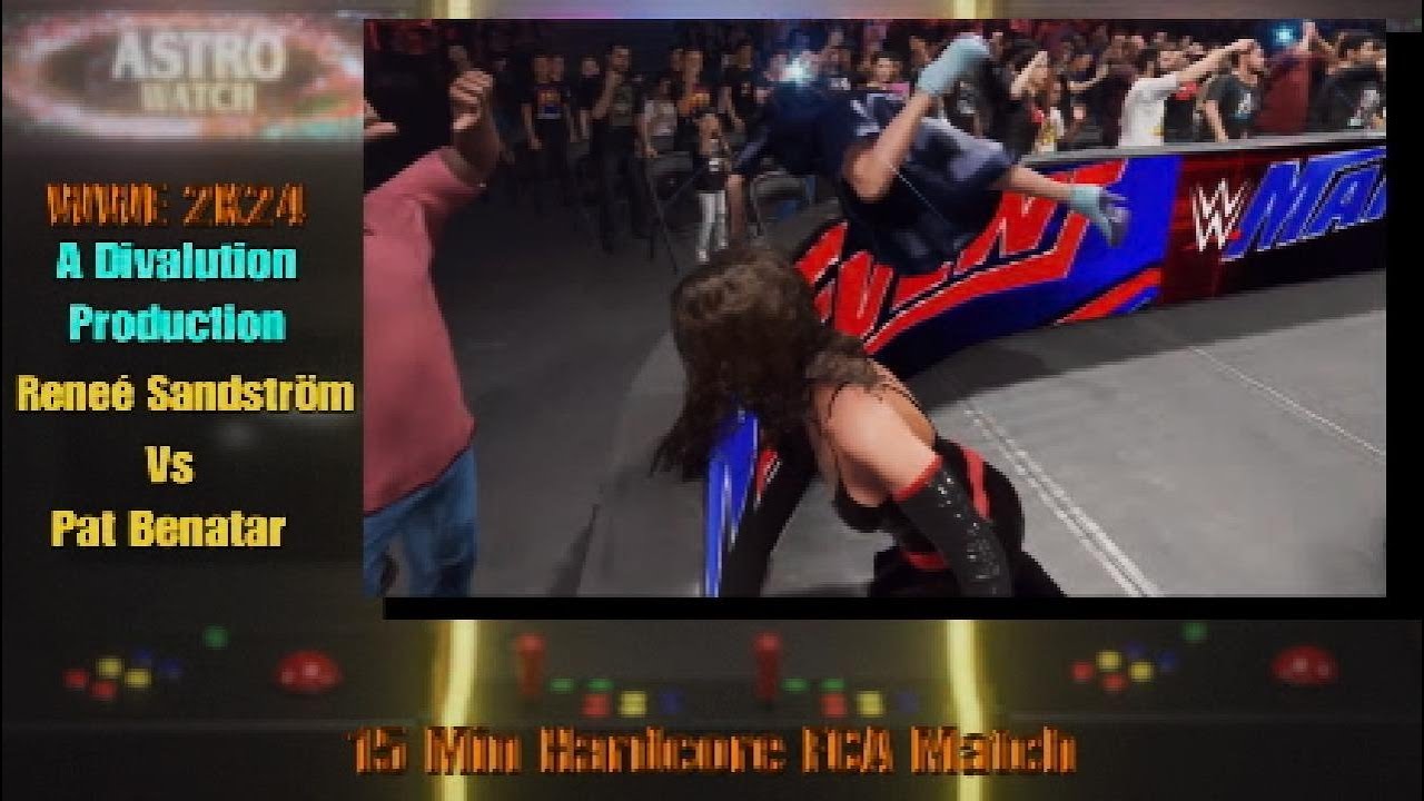 WWE 2K24 Reneé Sandström Vs Pat Benatar - Time Limit FCA Hardcore Match ...
