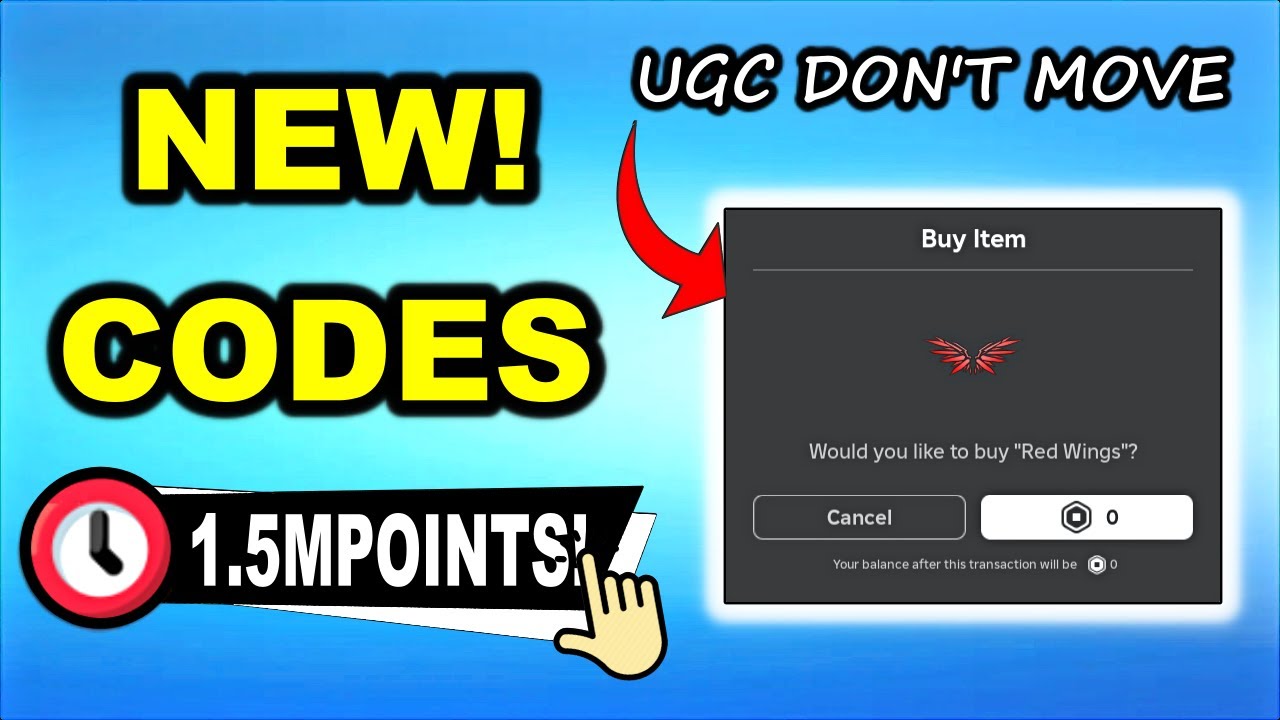 *NEW* ALL WORKING UGC DONT MOVE CODES 2024 TODAY - ROBLOX UGC DONT MOVE ...