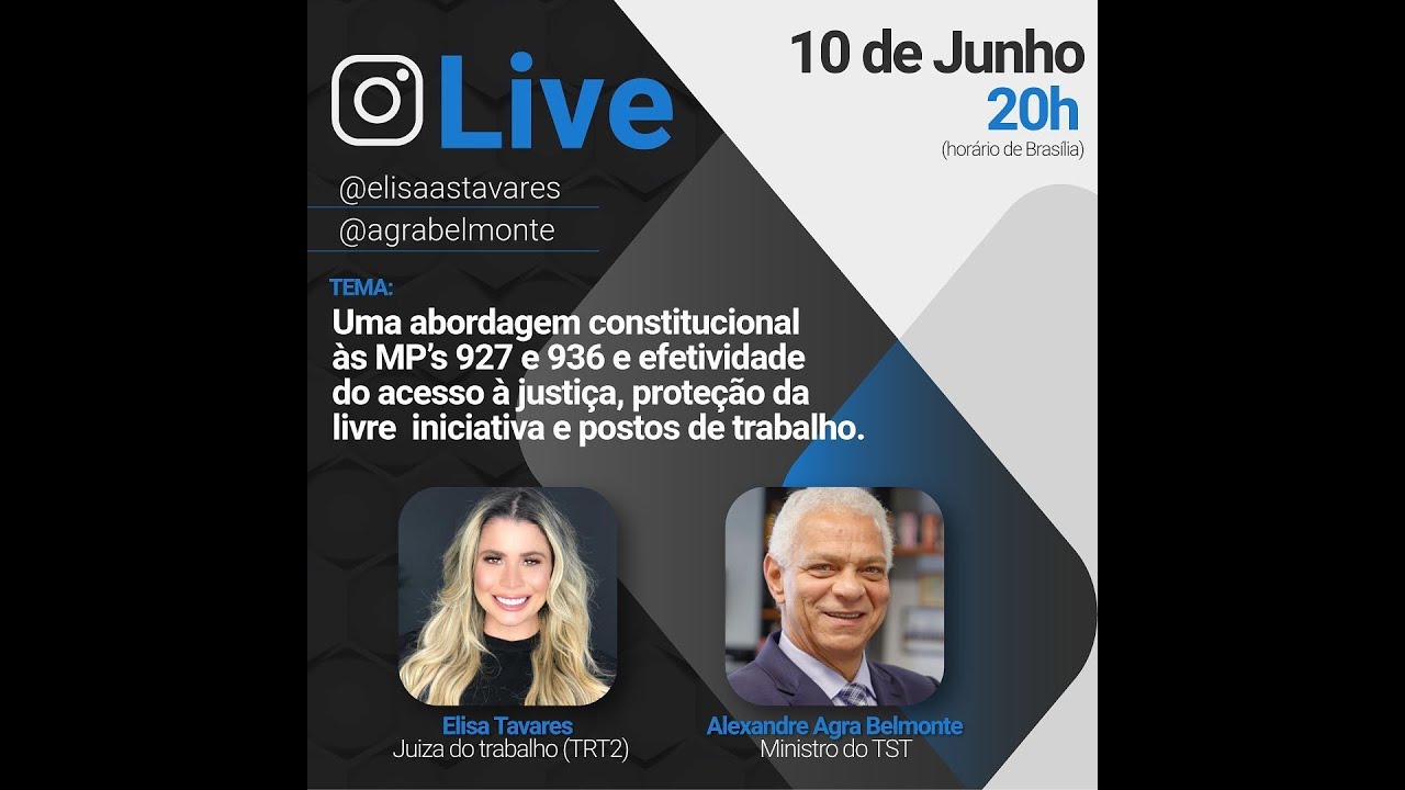 Live com Min. Alexandre Agra Belmonte - YouTube