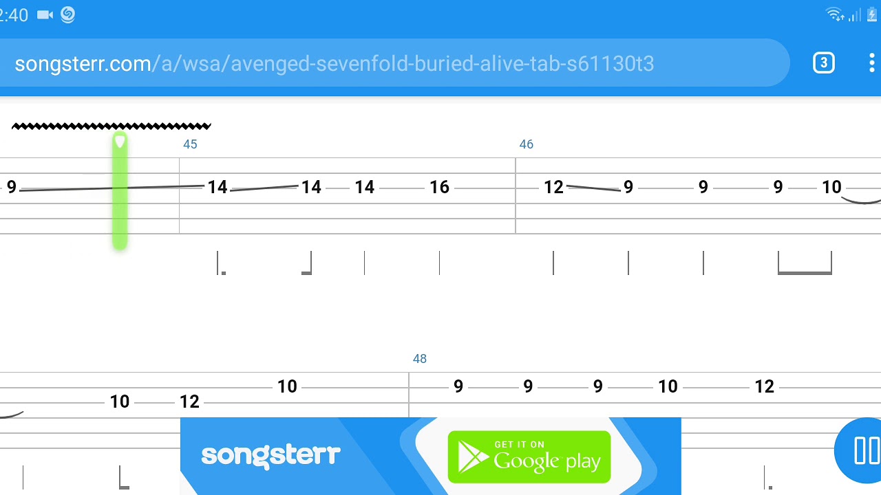 Avenged Sevenfold - Buried Alive GUITAR TAB / Zacky Vengeance ...