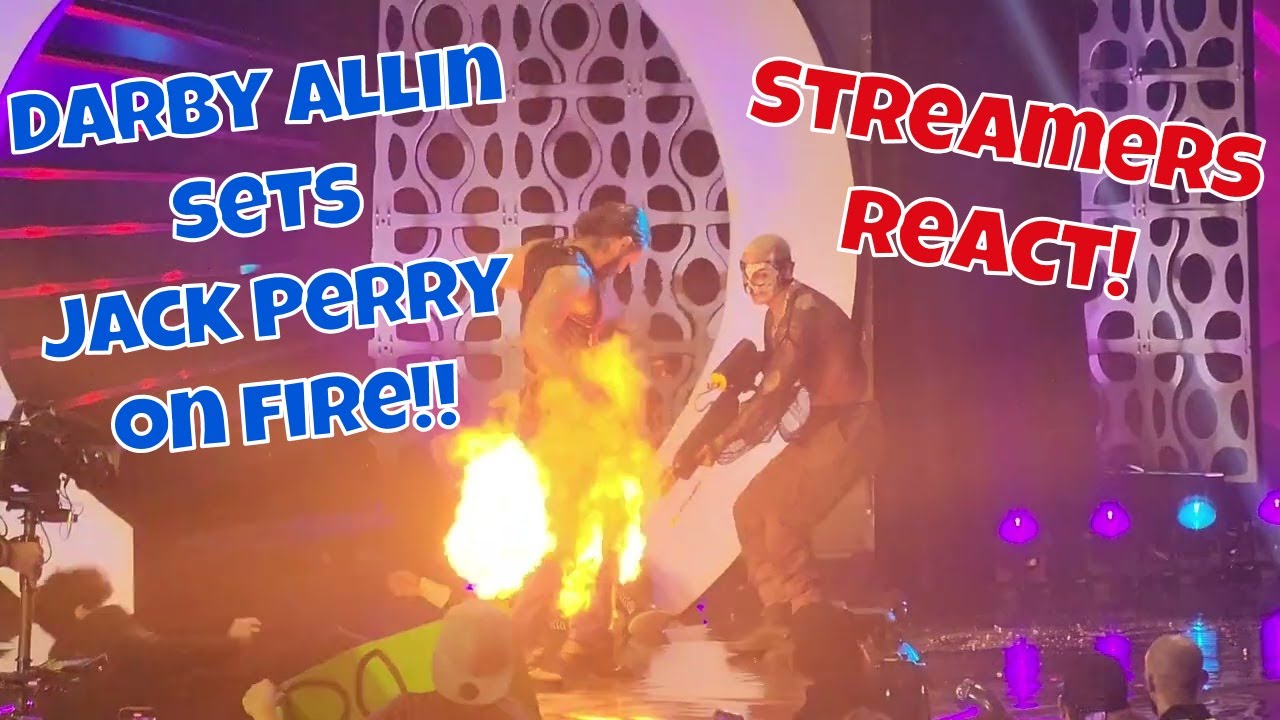 Streamers React! Darby Allin sets Jack Perry on Fire at #aew Double or ...