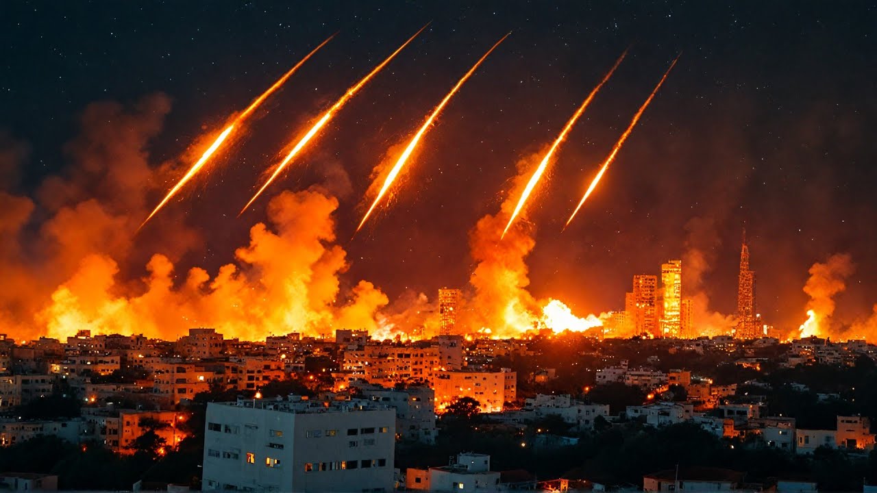 30 minutes ago! 5000 Iranian ballistic missiles were fired at downtown ...