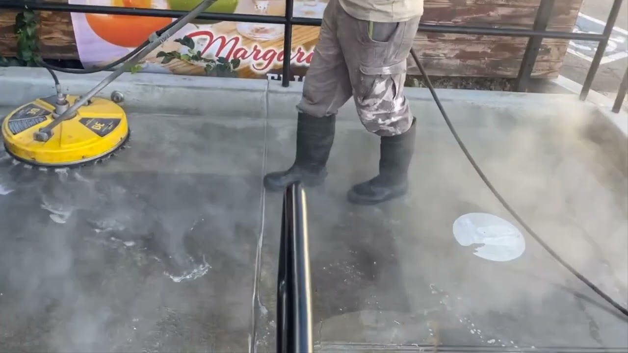 pressure washing restaurant satisfying - YouTube