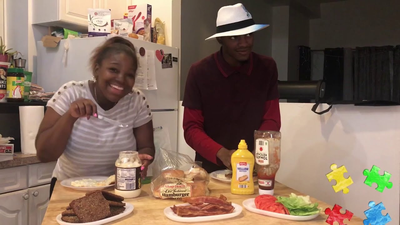 Cooking With Autism|| Lets Make Bacon 🥓 Cheese BURGERS! # ...