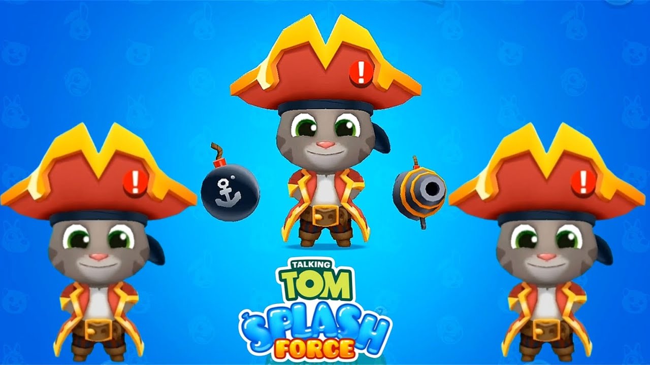 TALKING TOM SPLASH FORCE UNLOCK PIRATE TOM FIGHTING WITH RACOON FULL ...
