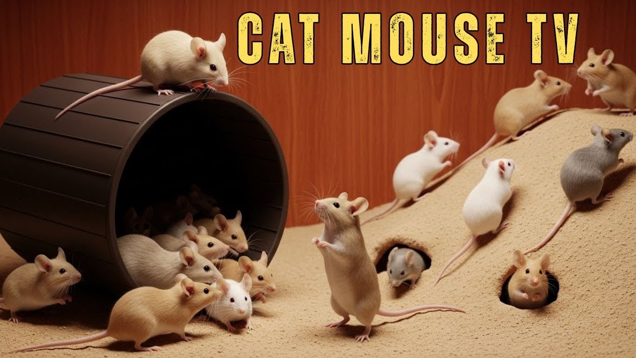Cat TV 🐾 MOUSE Digging Burrows, Hide & Seek in Sand | 4K Real Sounds 8 ...