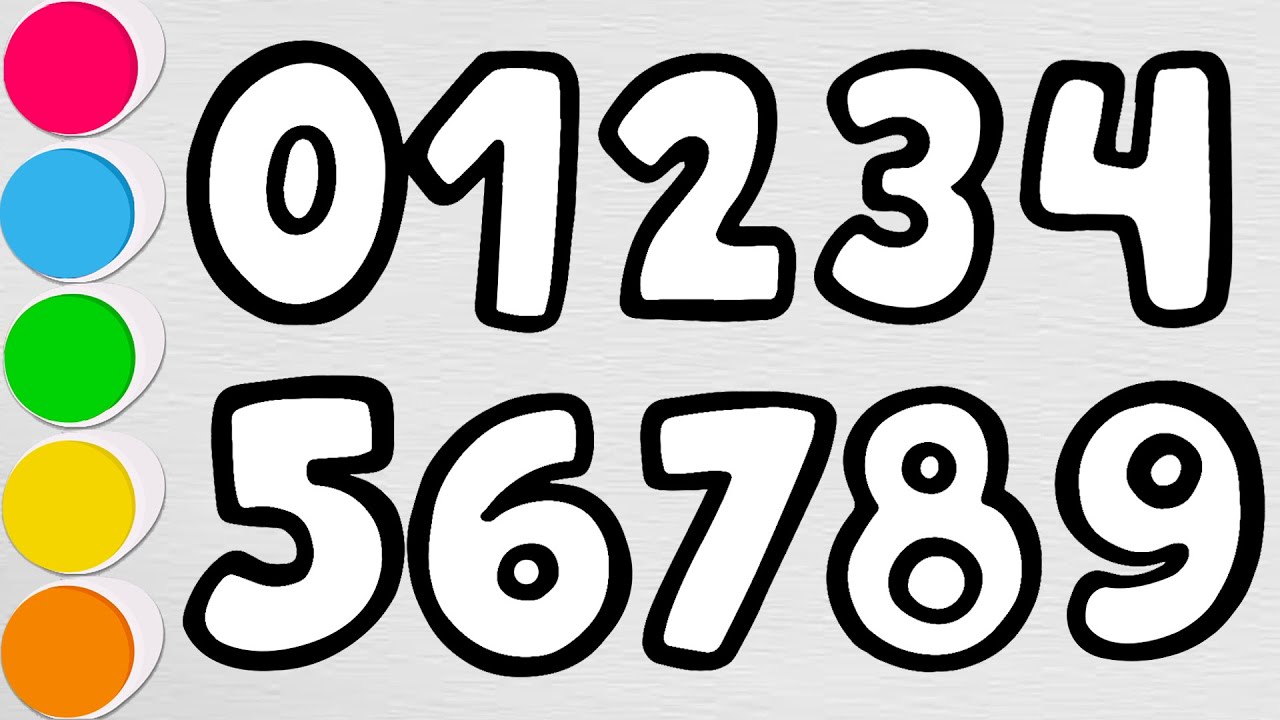 How to Draw Numbers 0-9 | Easy Step by Step Drawing Tutorial - YouTube