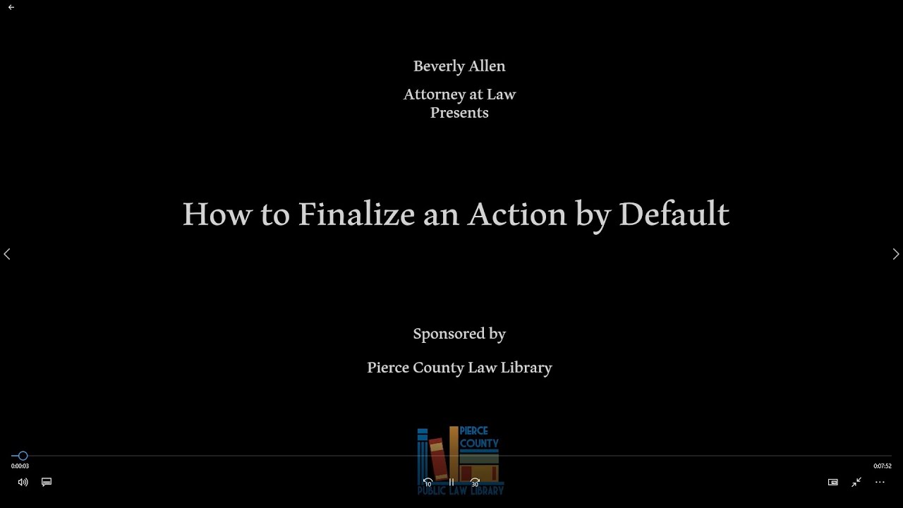 How to Finalize an Action by Default - YouTube