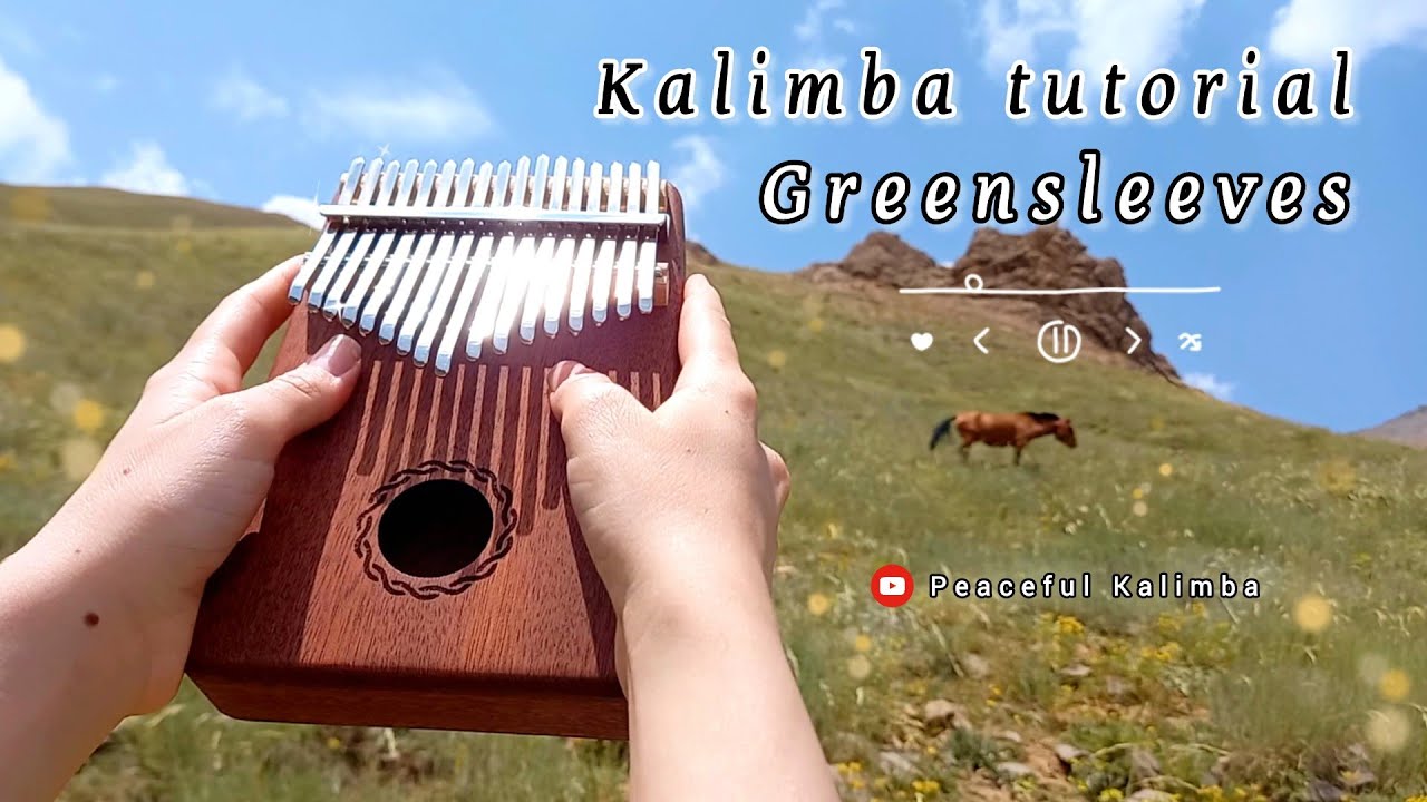 Greensleeves kalimba tutorial 💚 Peaceful kalimba cover with easy tabs ️ ...