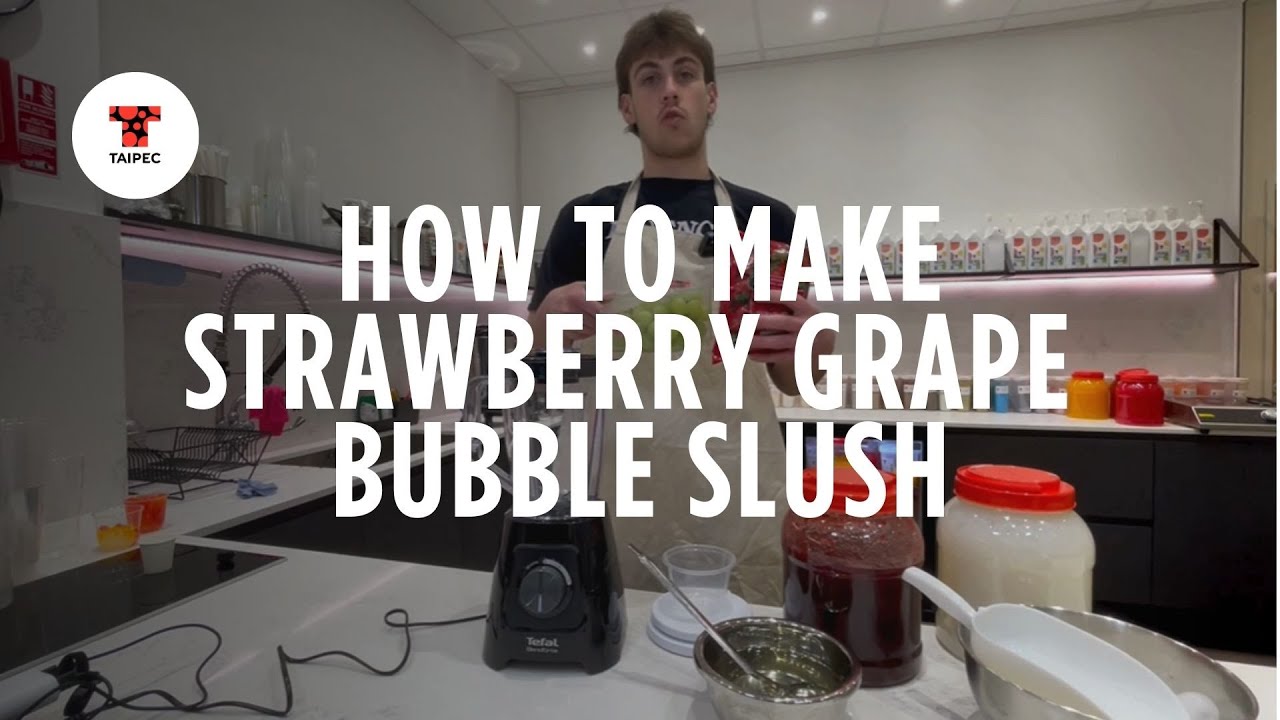 Bubble Tea Recipe - Strawberry Grape Bubble Slush - YouTube