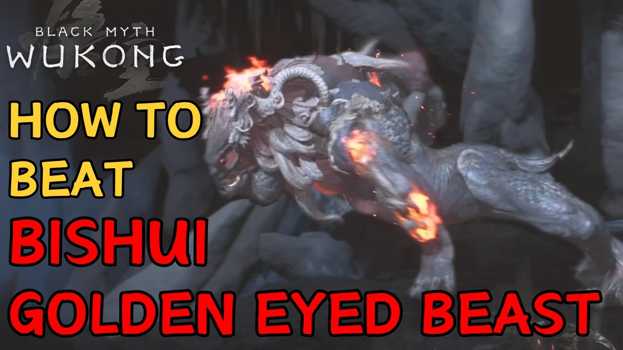 Black Myth Wukong - Bishui Golden-Eyed Beast Boss Fight (4K) - YouTube