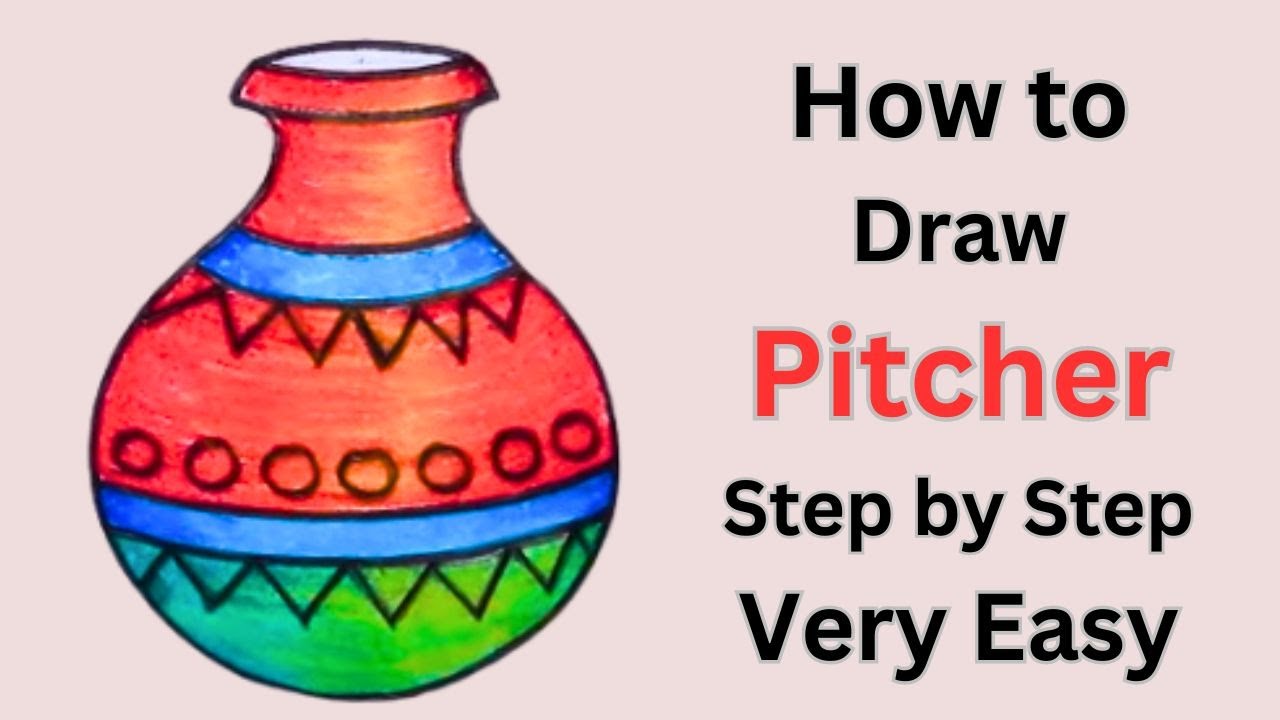 How To Draw Pitcher Step by Step Easy | Pitcher Drawing Pencil ...