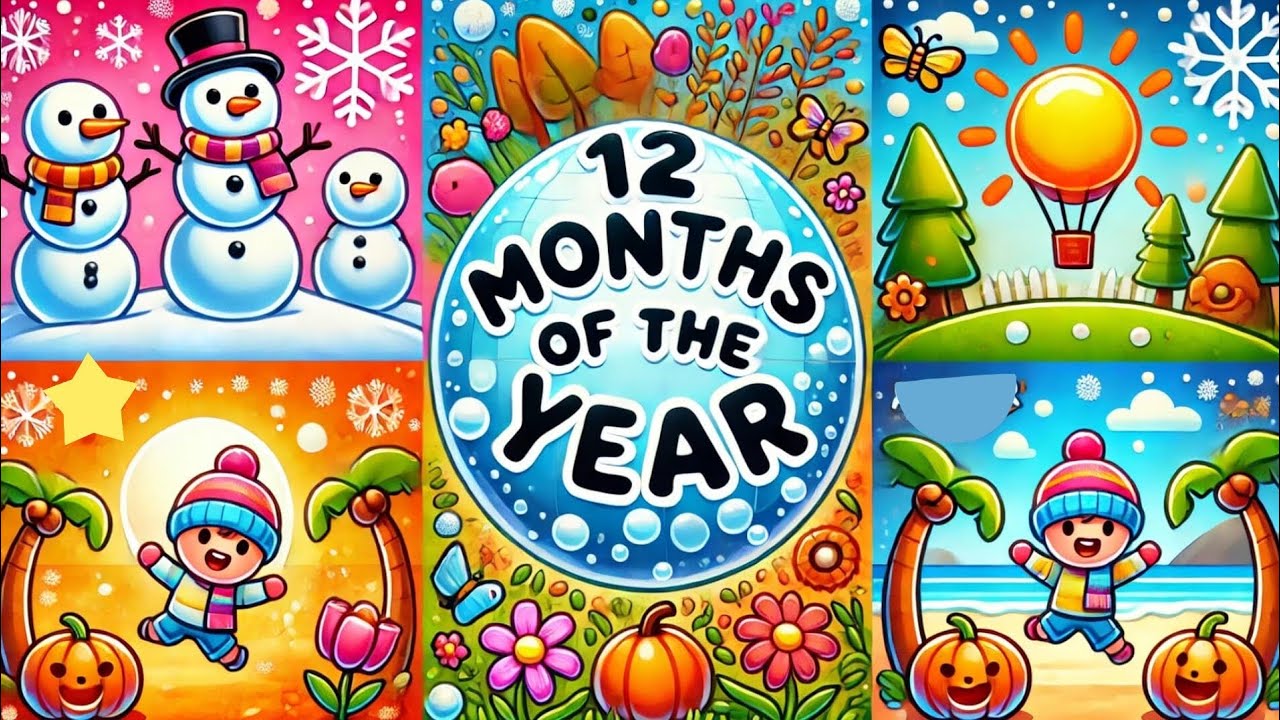 Let's Learn Months of the Year 🍁 ️🌱 | Preschool Learning | Months Name ...