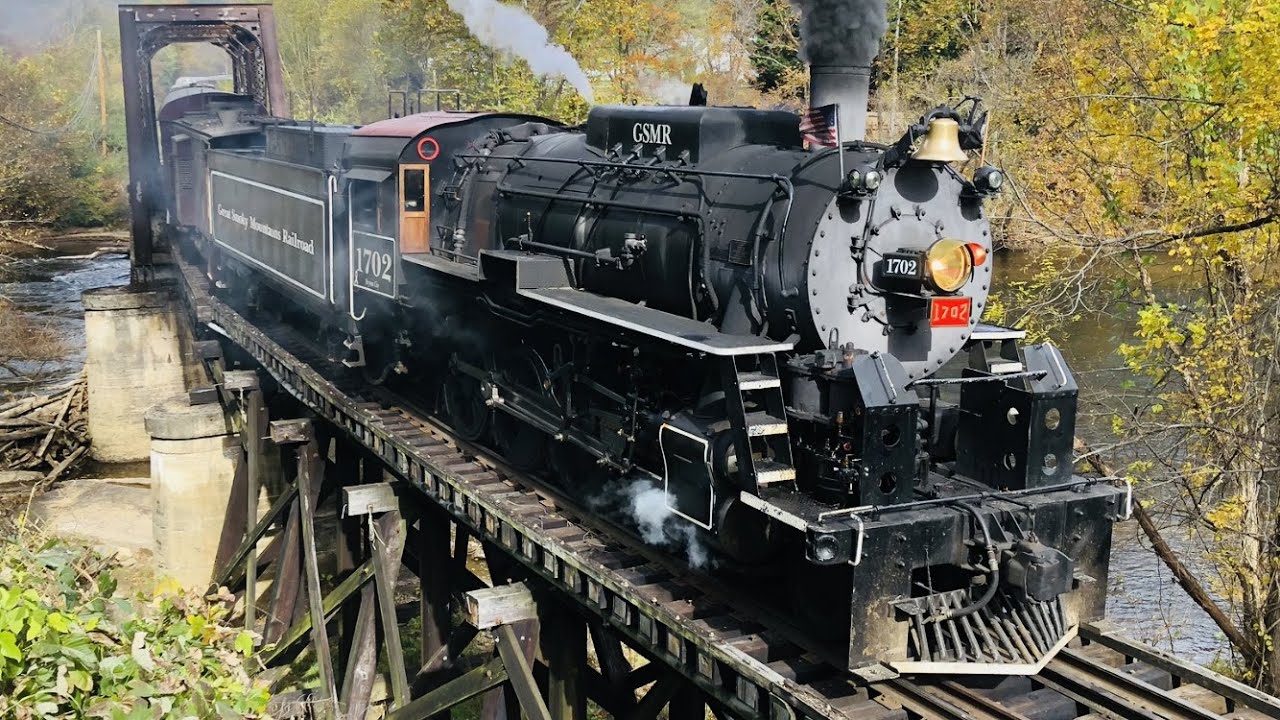 Great Smoky Mountains Railroad: #1702 Tuckasegee River 11-6-2021 - YouTube