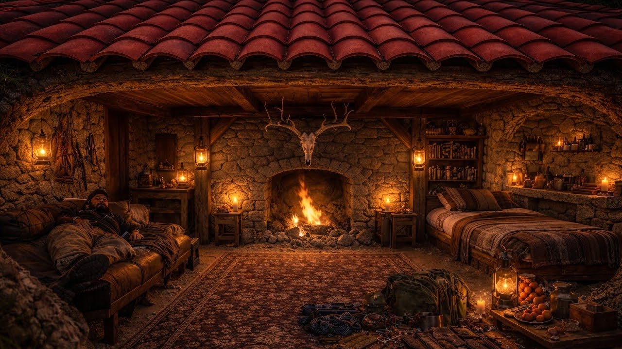Primitive I Built A Wooden House In The Forest Survival Building Roof ...