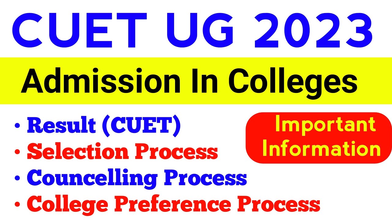 CUET UG 2023 Result, Selection Process, Colleges Preference Process ...