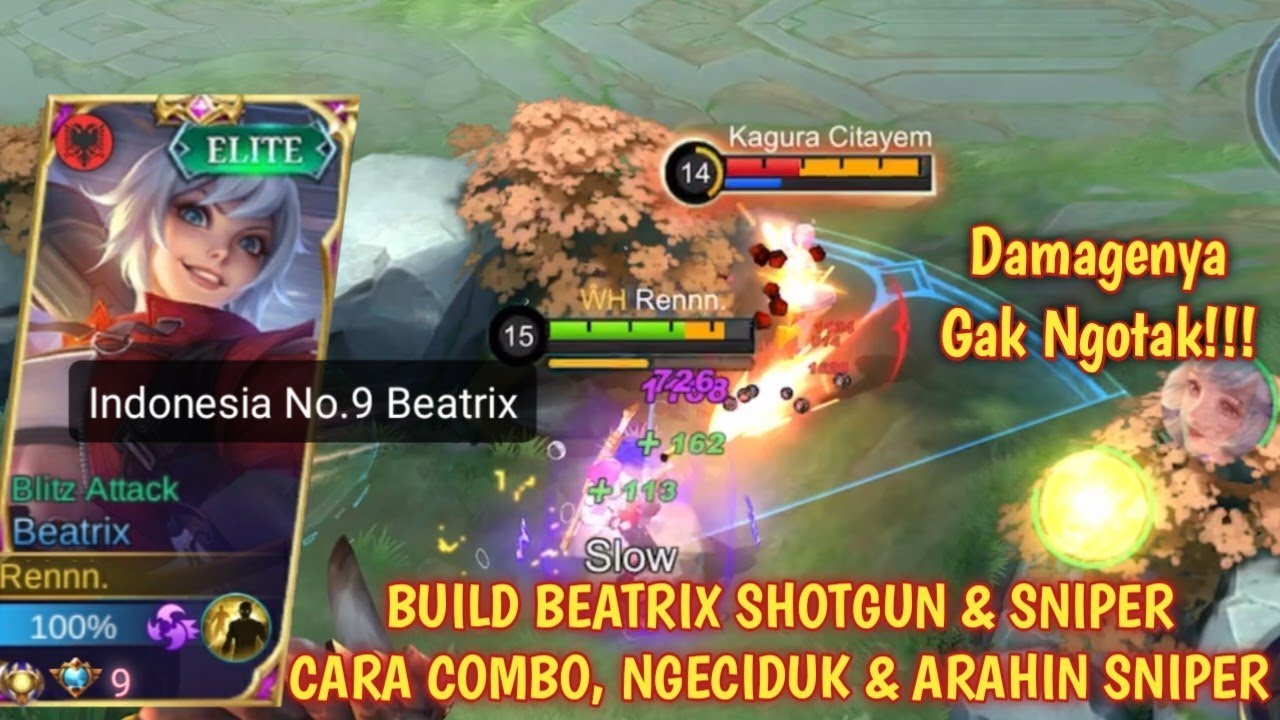 BUILD BEATRIX TERSAKIT 2022 | BEATRIX SHOTGUN & SNIPER! DAMAGE NYA 1 ...