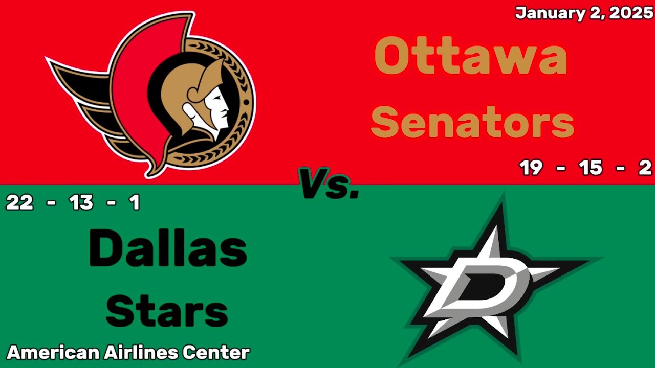 Ottawa Senators vs Dallas Stars | January 2, 2025 | All Goals - YouTube