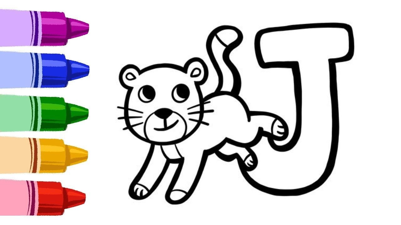 J Letter Jarguar Alphabet drawing, painting and colouring for kids ...