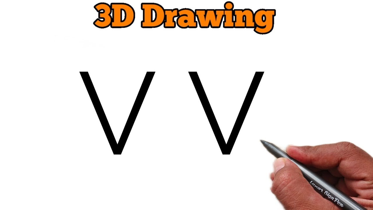 How to draw beautiful drawing from letter VV | 3D Drawing | 3D Drawing ...