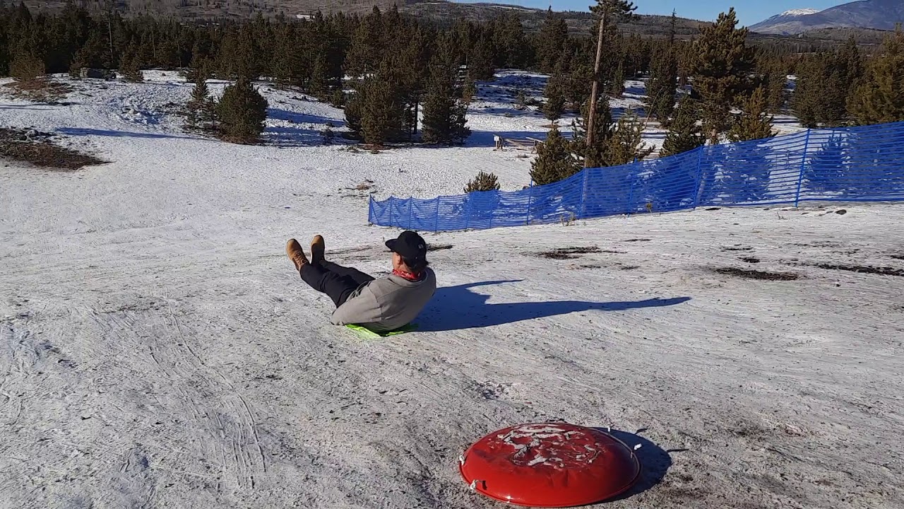 1st broken sled ride lol - YouTube