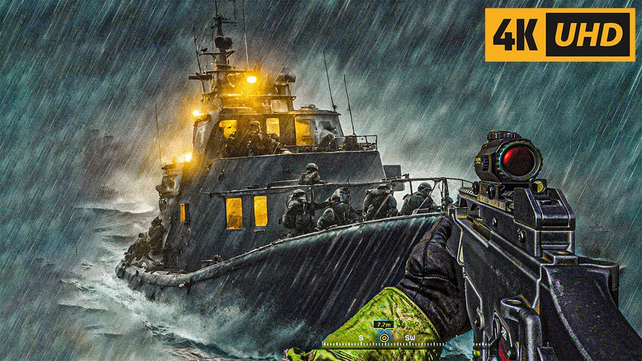 SAS Night Boat Raid in Heavy Rain | ULTRA High Graphics Gameplay ...