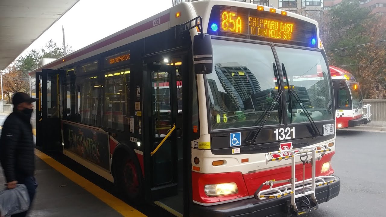 TTC BUS 1321 RIDE ON ROUTE 85 SHEPPARD EAST TO SHEPPARD YONGE STATION ...
