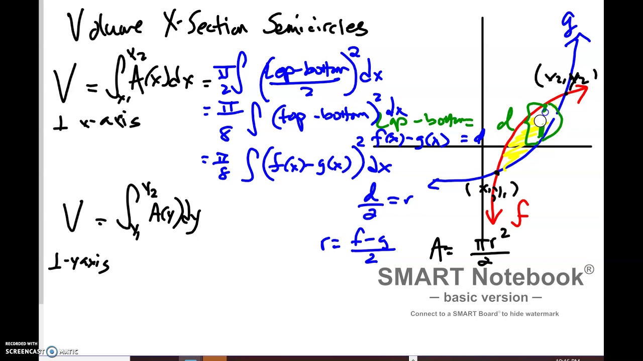 Volume Cross Sections Semicircles - YouTube