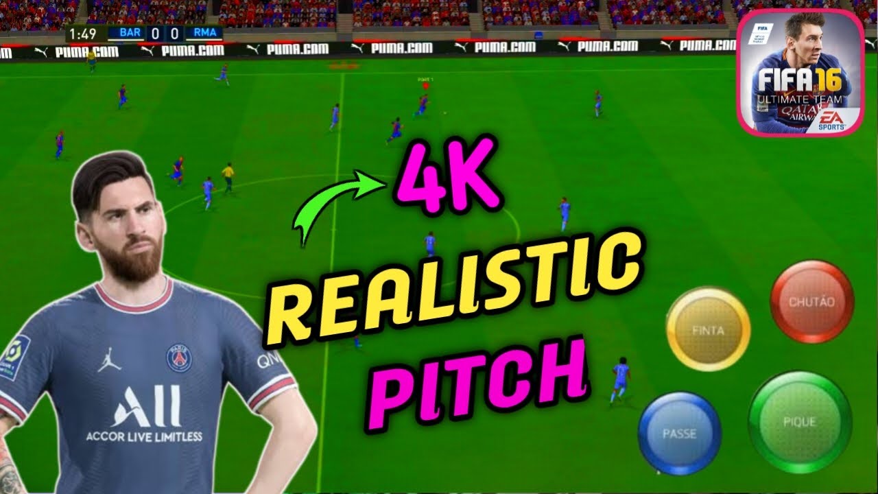 FIFA 16 4K Realistic Pitch | New Realistic Pitch For FIFA 16 Mobile ...