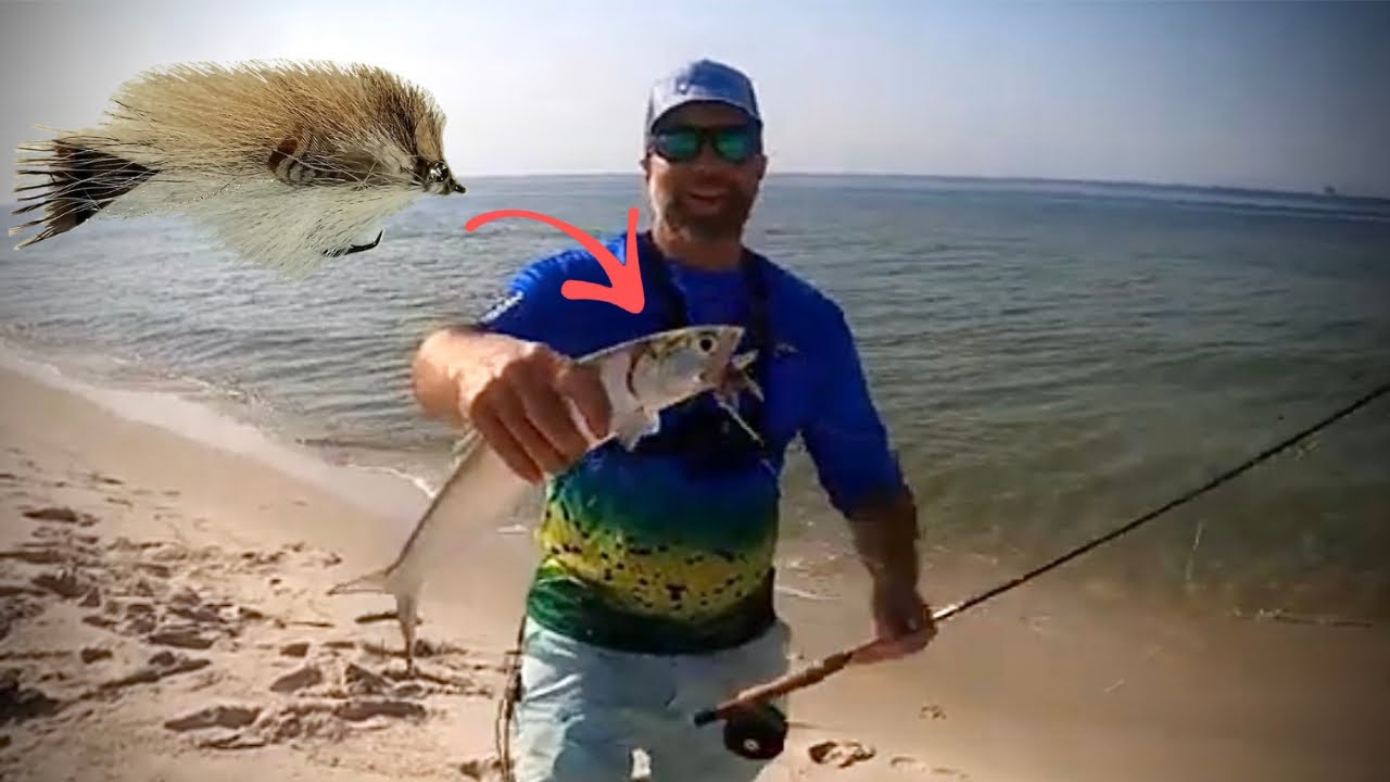Surf Fishing with a Fly Rod and Hand Tied Flies - YouTube