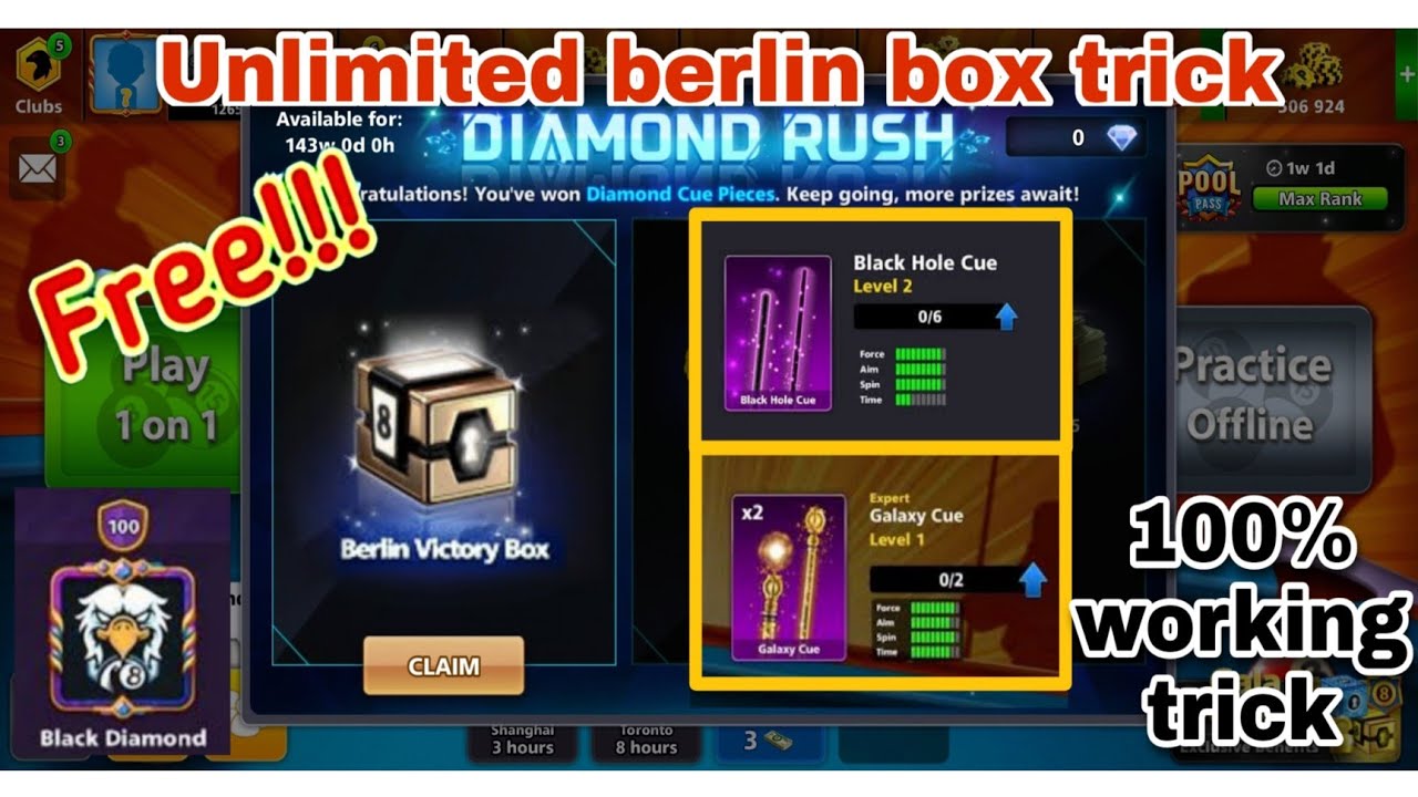 🤓 Free Victory Boxes Trick 2021 😎 Unlock All Cues in 8 Ball Pool | Full ...