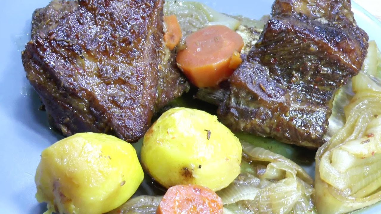 Запечённые с овощами говяжьи рёбра Просто и очень вкусно Youtube
